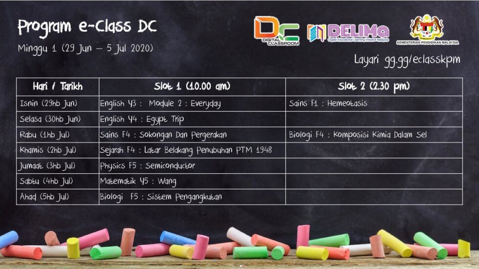 Jadual eClass Musim Ke-3 (Minggu 1) | Digital Classroom